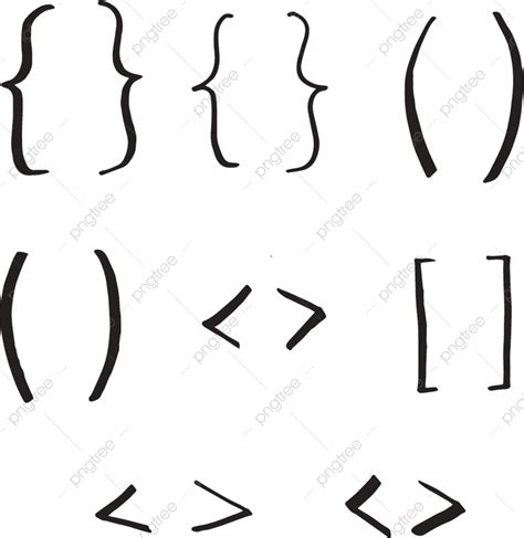Hand Drawn Bracket Vector Png Images Hand Drawn Curly Braces And