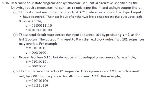 Solved 516 Determine Four State Diagrams For Synchronous