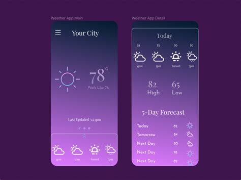 minimal weather app interface by iya smith on dribbble