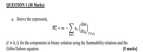 Solved QUESTION Marks a Derive the expression Σ Chegg