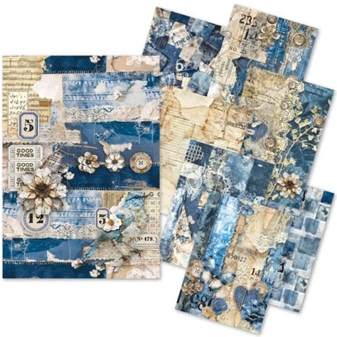 Ciao Bella A5 Craftmix Papers Urban Blue Denim Mc002 Thats Crafty