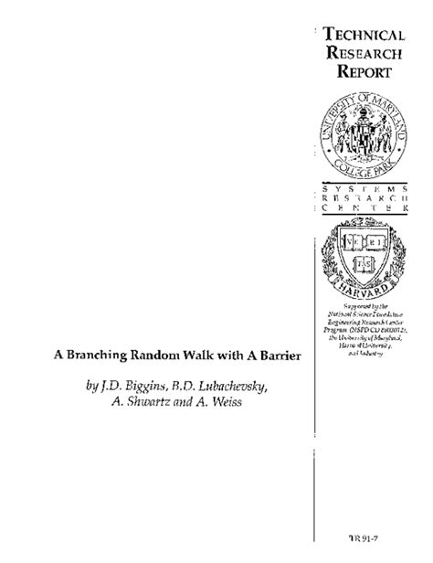 Pdf A Branching Random Walk With A Barrier Alan Weiss