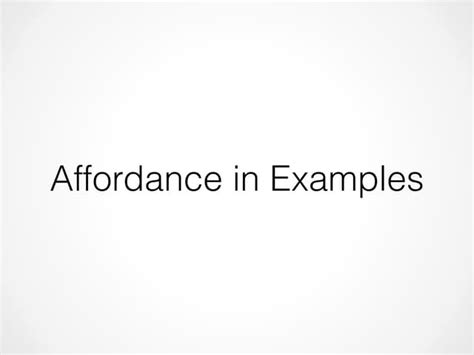 Affordance In Examples Pdf