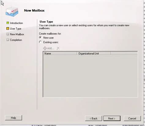 Create New Mailbox On Exchange Server