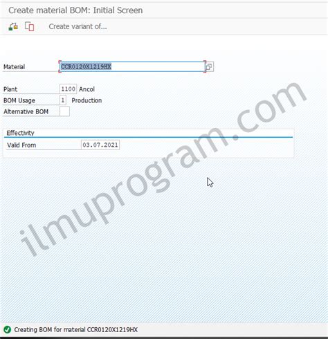 Cs01 Bill Of Material Bom In Sap Pp How Create Bom Ilmuprogramcom