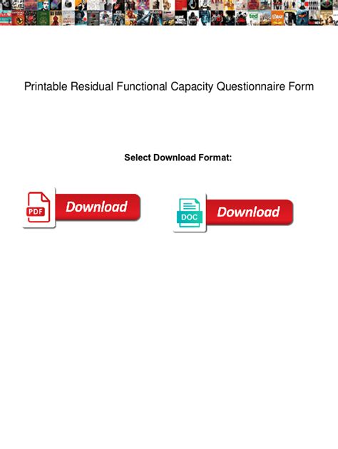 Fillable Online Printable Residual Functional Capacity Questionnaire Form Printable Residual