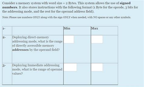 Solved Consider A Memory System With Word Size Bytes Chegg Com