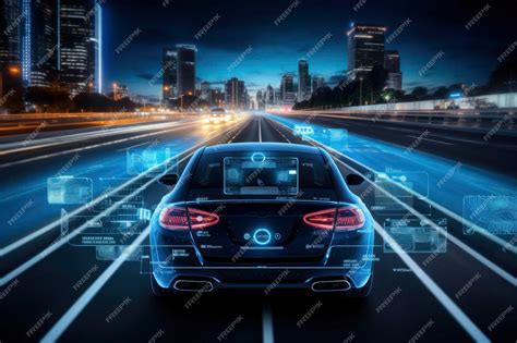 Premium Ai Image Modern Smart Car Technology Intelligent System Using Heads Up Display Hud