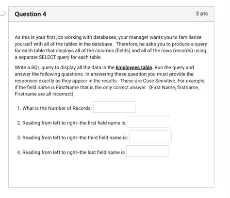 Solved As This Is Your First Job Working With Databases