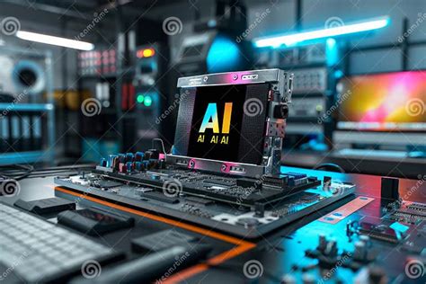 high tech ai server room with glowing elements symbolizing advanced