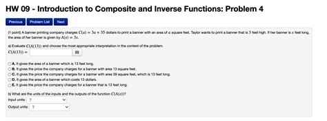 Solved HW Introduction To Composite And Inverse Chegg