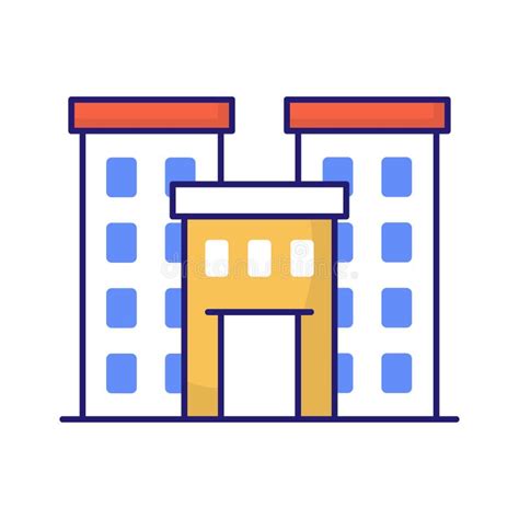 New Building Vector Fill Outline Icon Style Illustration Eps 10 File