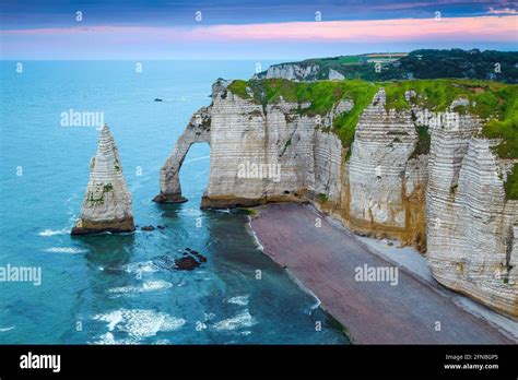 Stunning View With Atlantic Ocean And Tidal Shoreline At Sunrise