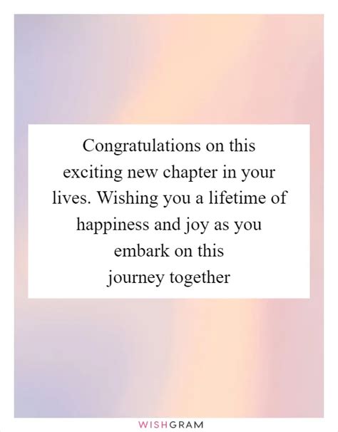 Congratulations On This Exciting New Chapter In Your Lives Wishing You