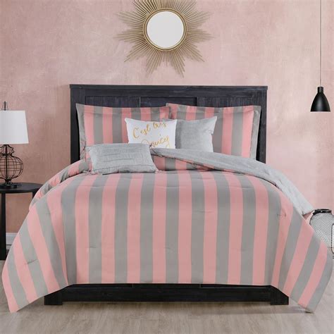 Juicy Couture Cabana Stripe Reversible Bedding Set Queen
