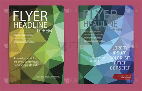 三角形设计矢量模板布局的杂志宣传册飞