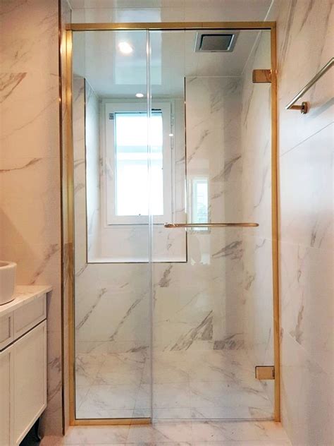 A6마트 욕실 샤워부스 전국 시공 전국 배송 A6마트 골드 무힌지 샤워부스 일자형 시공포함