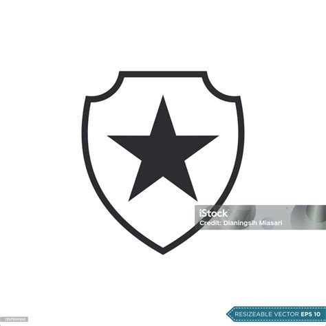 스타 쉴드 픽토그램 아이콘 로고 템플릿 일러스트 디자인 개념에 대한 스톡 벡터 아트 및 기타 이미지 개념 경호 금고 보안