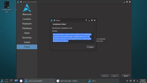 Artix Runit Plasma Graphical Install Bootloader Error Please Help R Linux Noobs