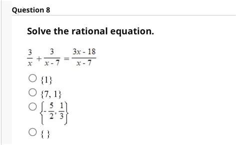 Solved Solve The Rational Equation