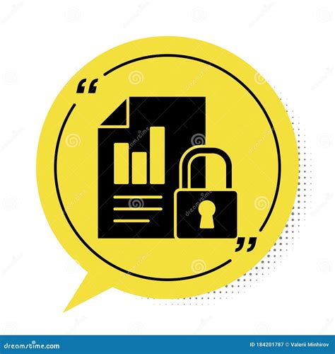 Black Document And Lock Icon Isolated On White Background File Format And Padlock Stock Vector