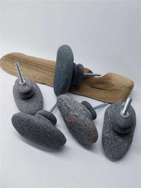 Long Shaped Sea Rock Wall Hooks T Of 5 Natural Beach Stone