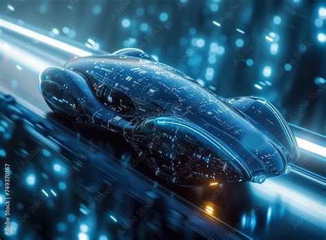 Aerial Drone Following Futuristic 3d Concept Car Autonomous Self