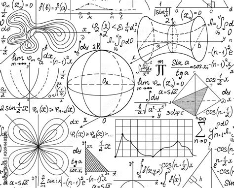 Scientific Math Vector Seamless Background With Handwritten Mathematical And Physical Formulas