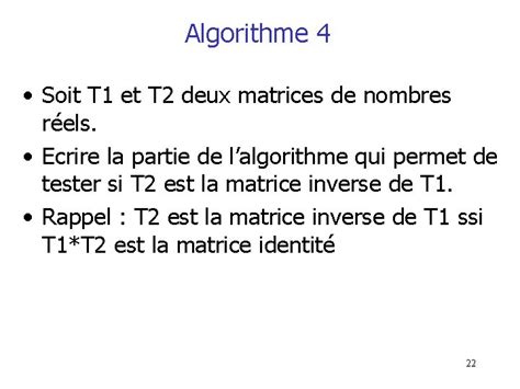 Algorithmique Suite Tableaux 2 Dimensions 1 Ce Qui