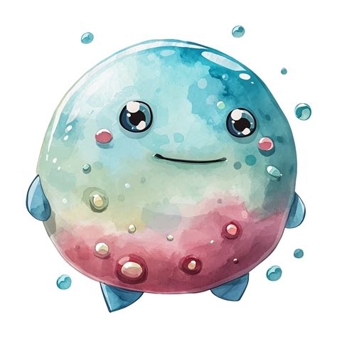 Cute Watercolor Cartoon Blob Clipart Clipart Tips