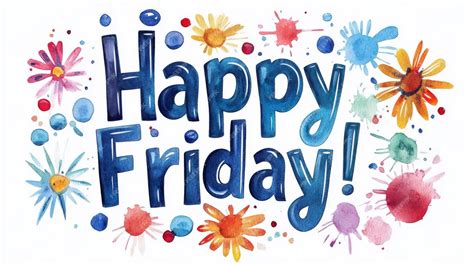Colorful And Cheerful Handlettered Happy Friday With Vibrant Background