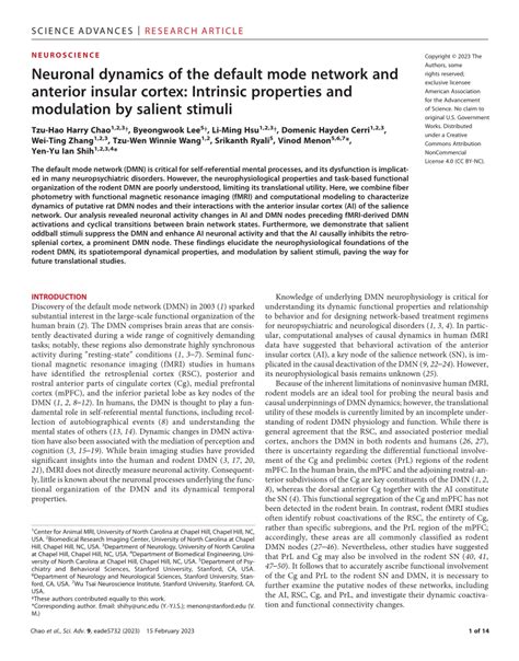 Pdf Neuronal Dynamics Of The Default Mode Network And Anterior