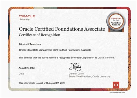 Minakshi Tembhare On Linkedin Oraclecloud Datamanagement Cloudcomputing Certification