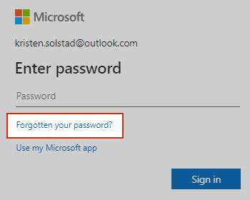 Reset A Forgotten Microsoft Account Password Microsoft Support