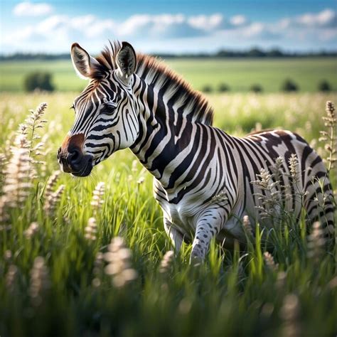 Premium Photo Photo A Beautiful Zebra In Grass Field Ai Generated