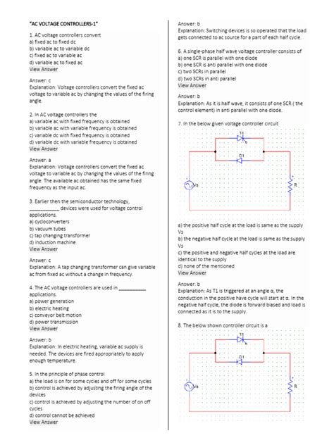 Sanfoundry Ac To Ac Pdf Alternating Current Diode