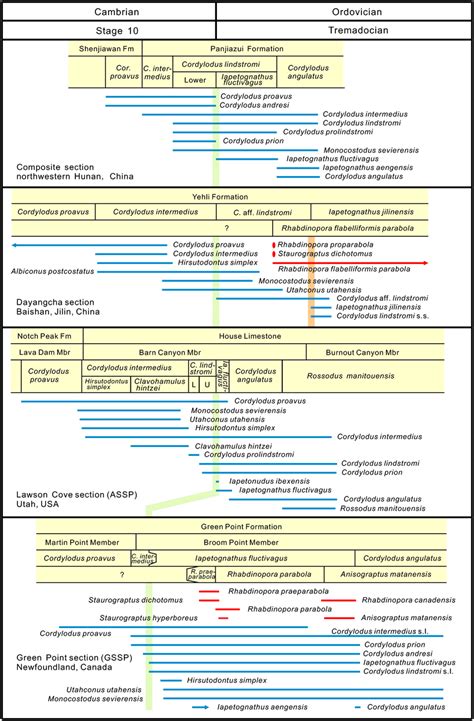 Range Chart Of Significant Fossil Species In The Reference Sections Of Download Scientific
