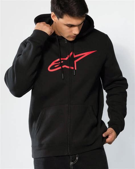 Shop Alpinestars Ageless Zip Hoodie V3 In Blackred Fast Shipping