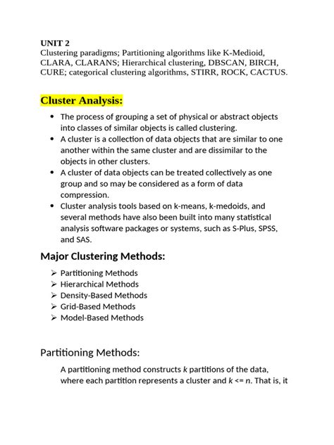 Unit 2 Dmw Pdf Cluster Analysis Statistical Data Types