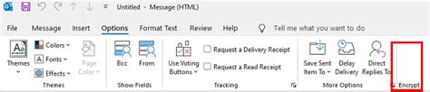 Outlook Encrypt Option Missing From Options In New Email Window