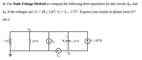 Solved Use Node Voltage Method To Compute The Following Chegg