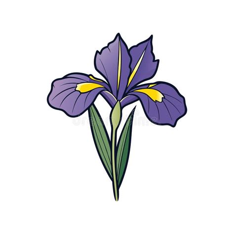 Exquisite Siberian Iris Bright Artwork Stock Image Illustration Of