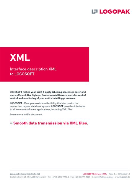 Factsheet Interface Xml En V01 1 Pdf Xml File Transfer Protocol