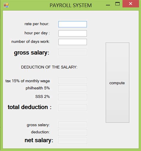 Simple Payroll System Sourcecodester