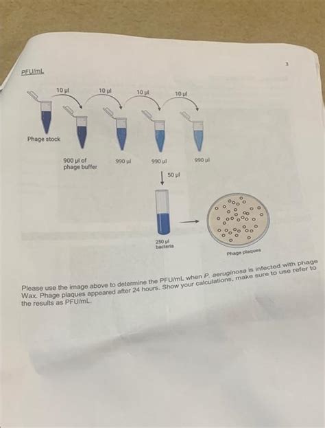 Solved Please Use The Image Above To Determine The Pfu Ml