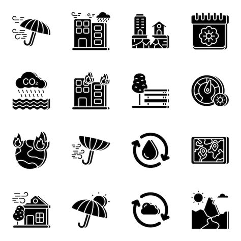 Premium Vector Pack Of Weather Prediction Solid Icons