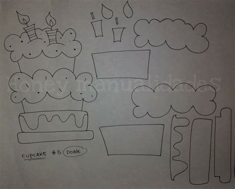 Molde Cupcakes Cumpleaños En Foami O Goma Eva Graffiti Crafts Origami
