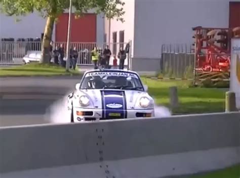 Race Car Driver Hits Head On Into Concrete Barrier Video