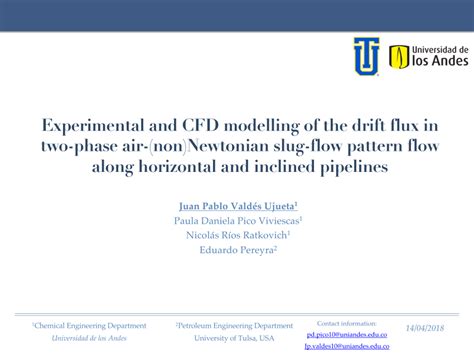 Pdf Experimental And Cfd Modelling Of The Drift Flux In Two Phase Air