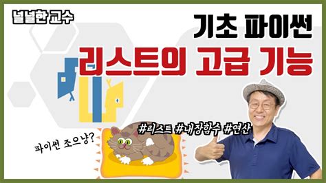 06 3 리스트의 고급기능 널널한 교수의 기초 파이썬 ft 파이썬 코딩 youtube